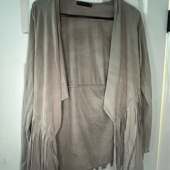 Jackets & Coats | Tan Cape Jacket With Open Front And Long Sleeves ...